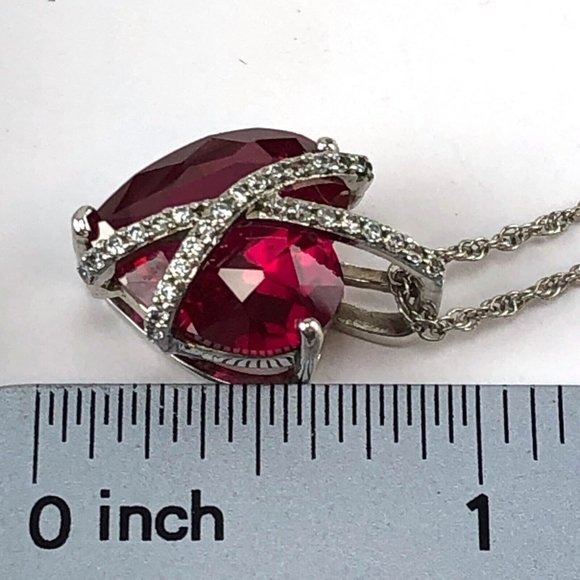 SUN BR | Jewelry | Sun Br Necklace Pendant Red Heart Crystals Silver ...